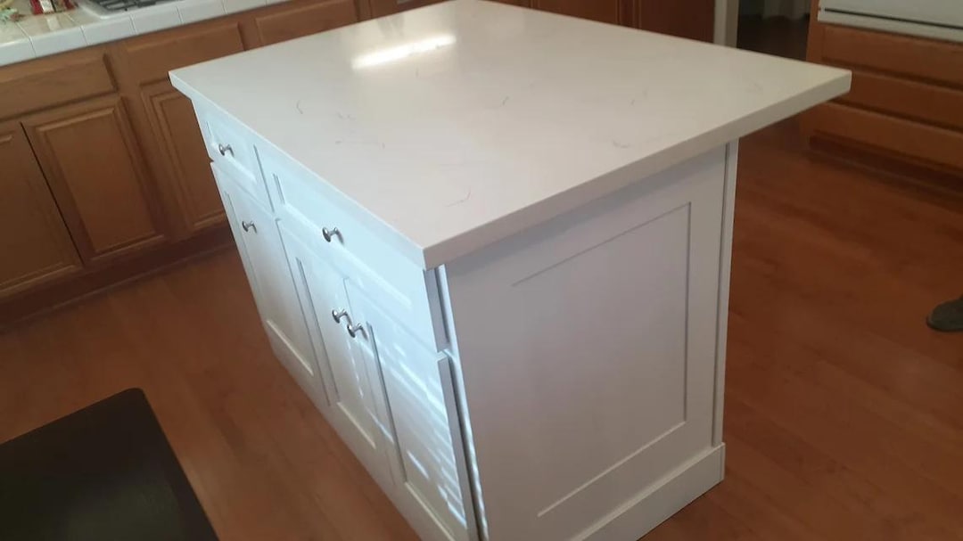 4ft White Kitchen Island With Quartz Top - Etsy