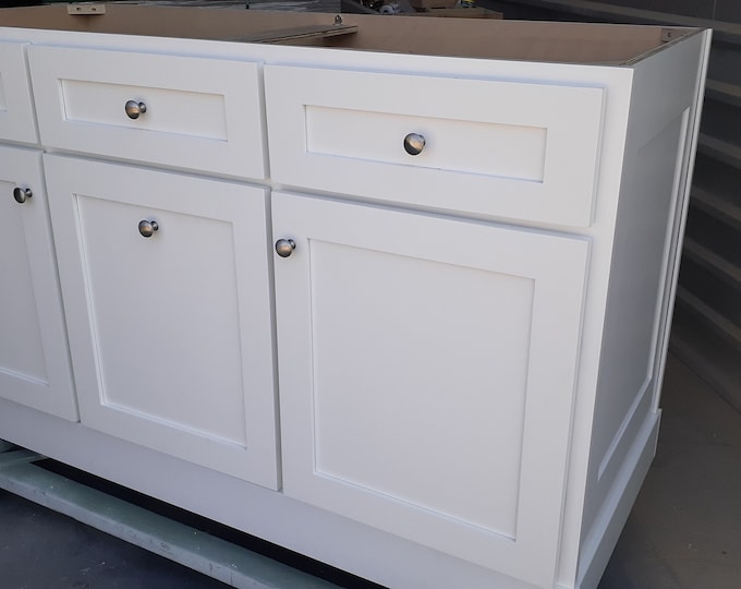 5ft White Kitchen Island W/o Top, Custom Welcome - Etsy