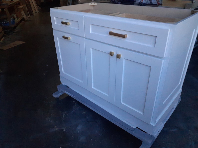4ft White Kitchen Island W/white Quartz Top - Etsy