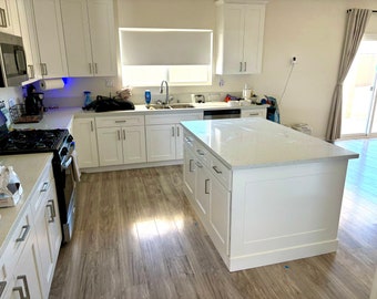 4ft White Kitchen Island With Quartz Top - Etsy