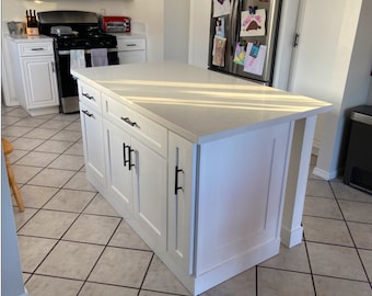 4ft White Kitchen Island With Quartz Top - Etsy