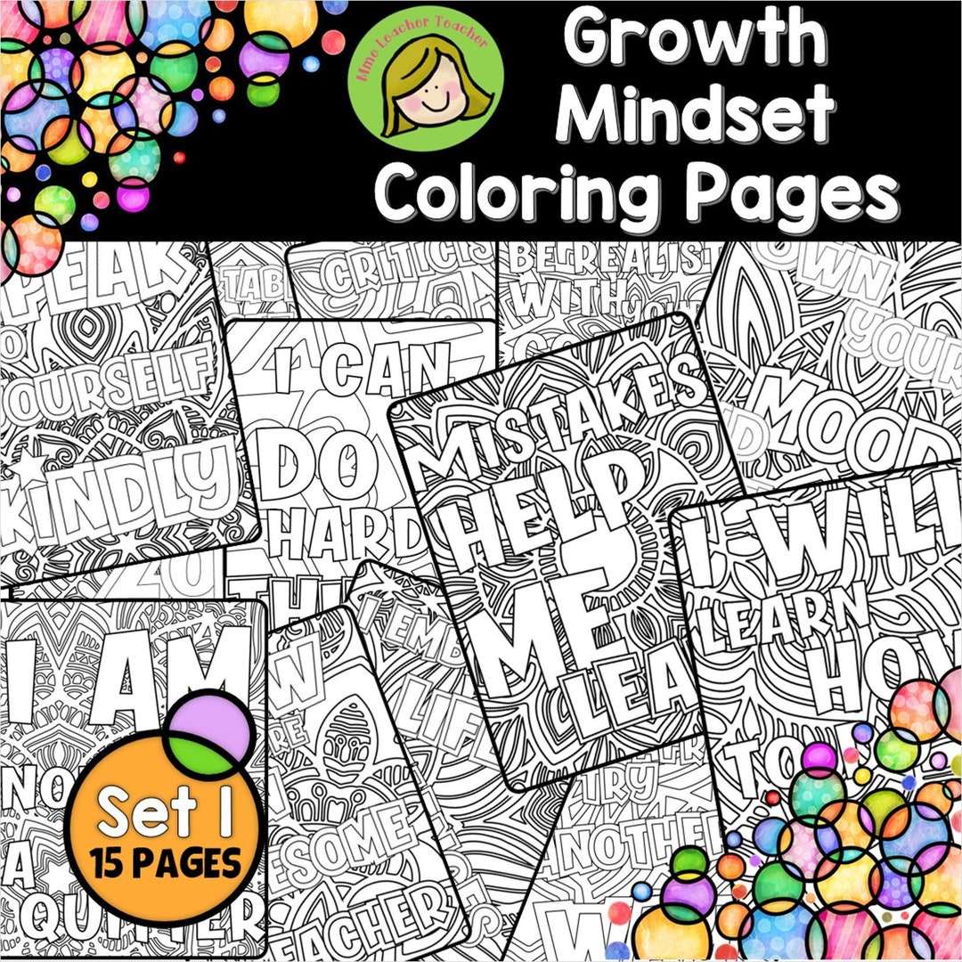 Growth Mindset Coloring Pages - Etsy