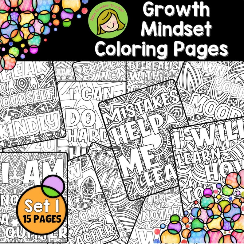 Growth Mindset Coloring Pages - Etsy
