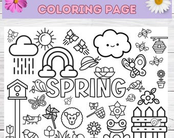 Springtime Fun Coloring Page - Etsy