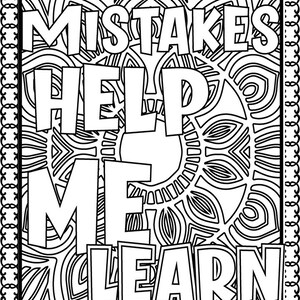 Growth Mindset Coloring Pages - Etsy