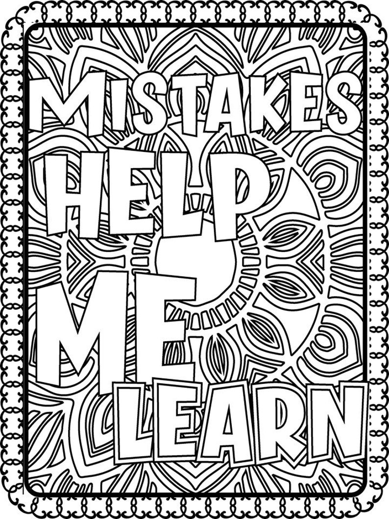 Growth Mindset Coloring Pages - Etsy