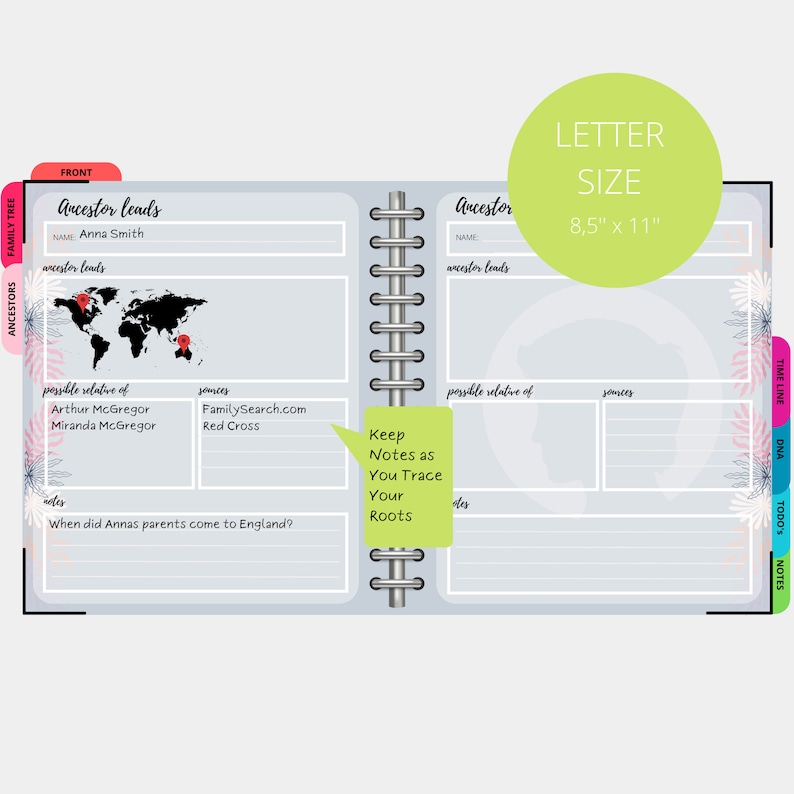 Genealogy Tracker Make Your Ancestry Scrapbook Last a - Etsy