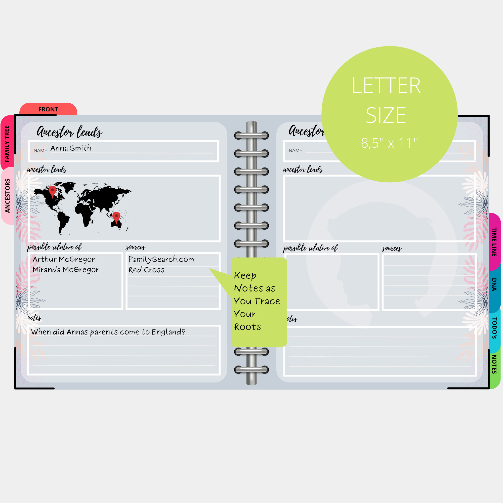 Genealogy Tracker Make Your Ancestry Scrapbook Last a - Etsy