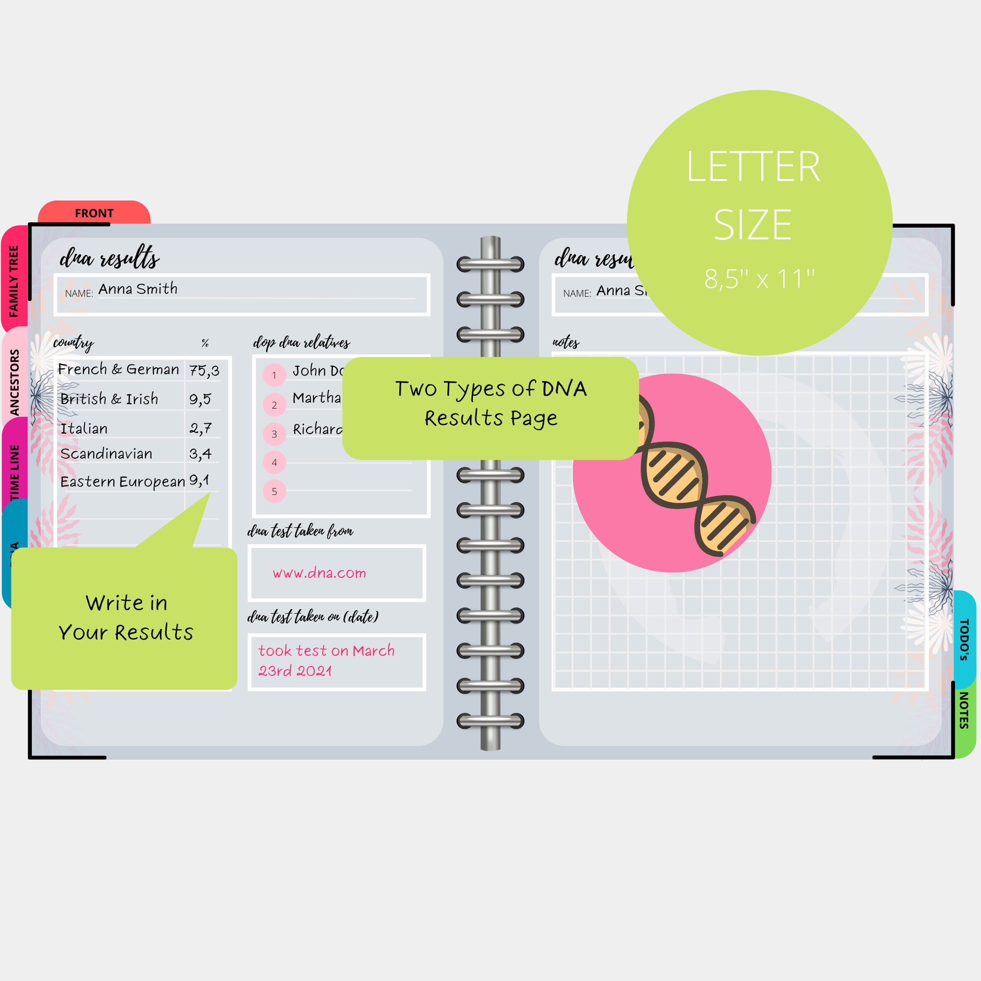 Genealogy Tracker Make Your Ancestry Scrapbook Last a - Etsy