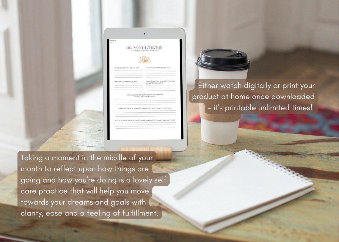 Mid Month Check in Journal Prompts Printable Sheet Journaling - Etsy
