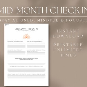 Mid Month Check in Journal Prompts Printable Sheet Journaling Prompts ...