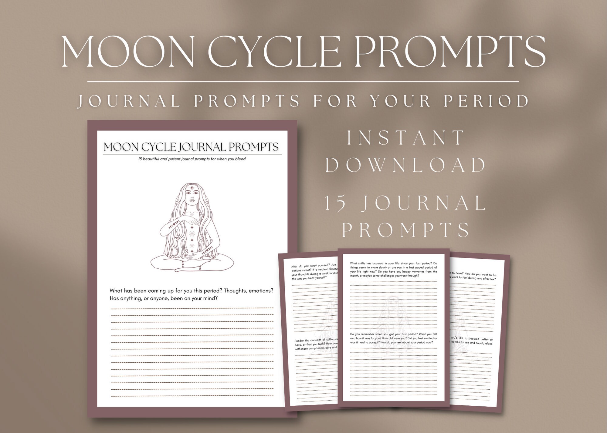 Moon Cycle Journal Prompts for Your Period Journal Prompts for - Etsy