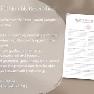 Mindful Monthly Reset Journal Prompts Bundle With Printable ...