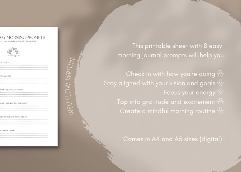 Easy Morning Journal Prompts Printable Sheet Journaling Prompts for ...