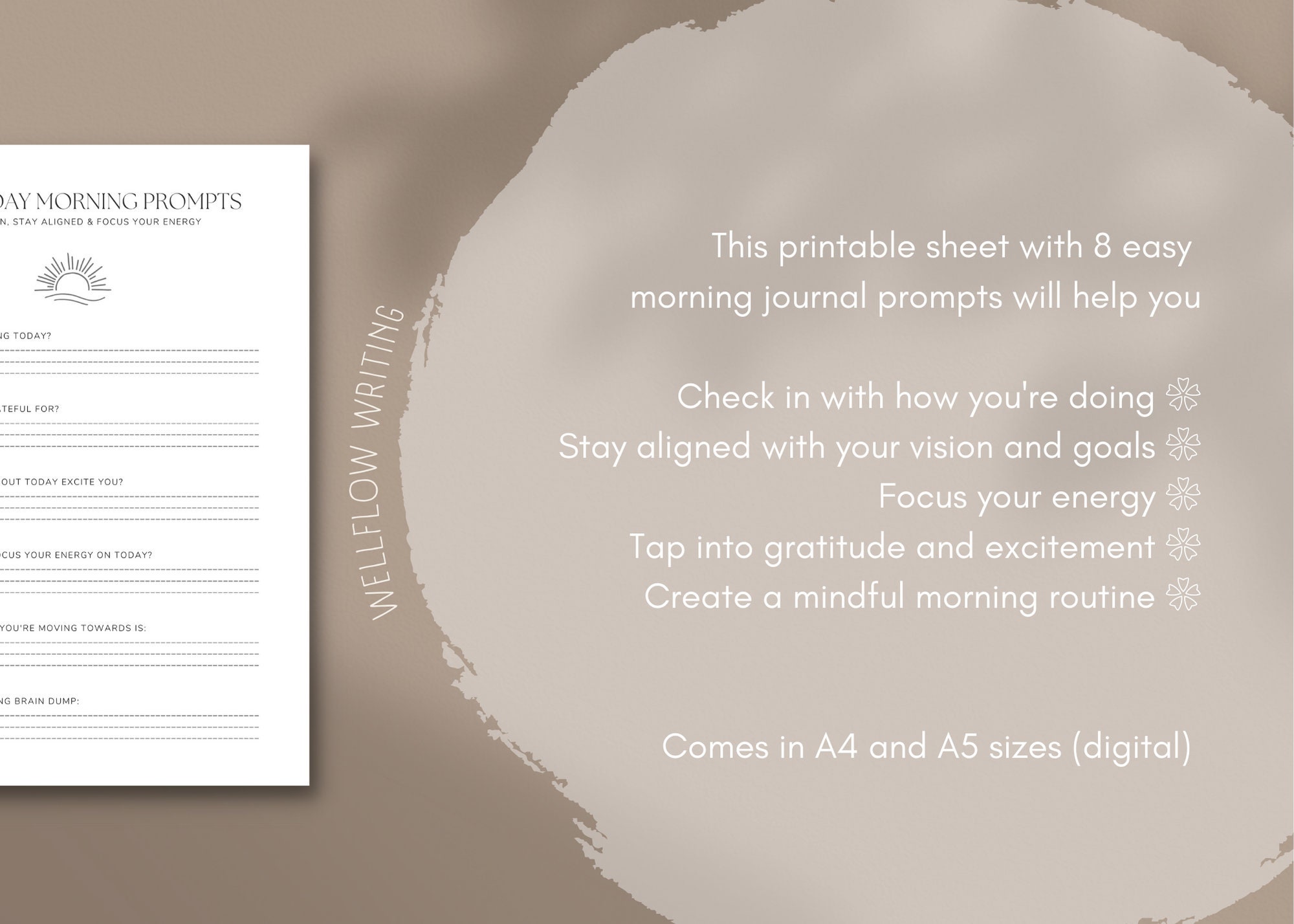 Easy Morning Journal Prompts Printable Sheet Journaling Prompts for ...