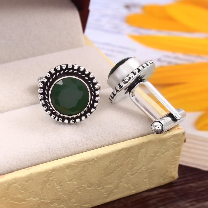 Green Cufflinks - Etsy