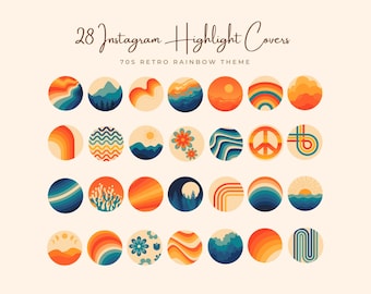 Colorful Cute Instagram Highlight Covers | Pastel Rainbow Set of 28 ...