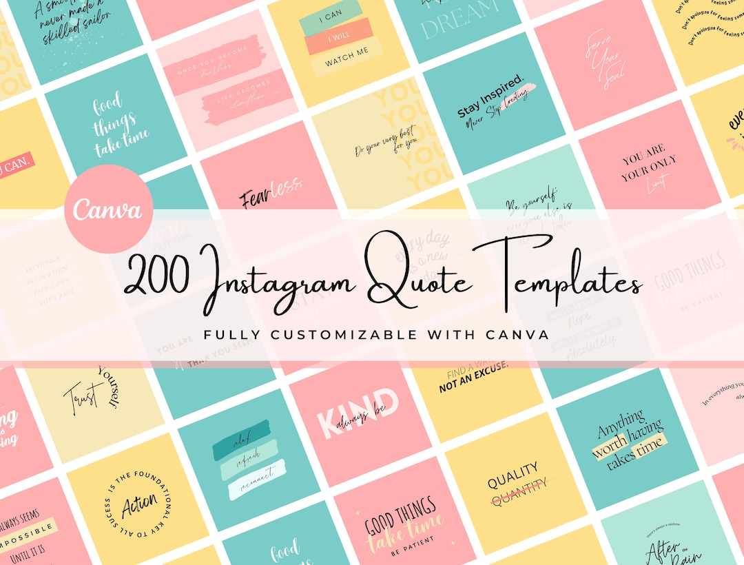 Colorful Motivational Quotes Instagram Template Canva Editable ...
