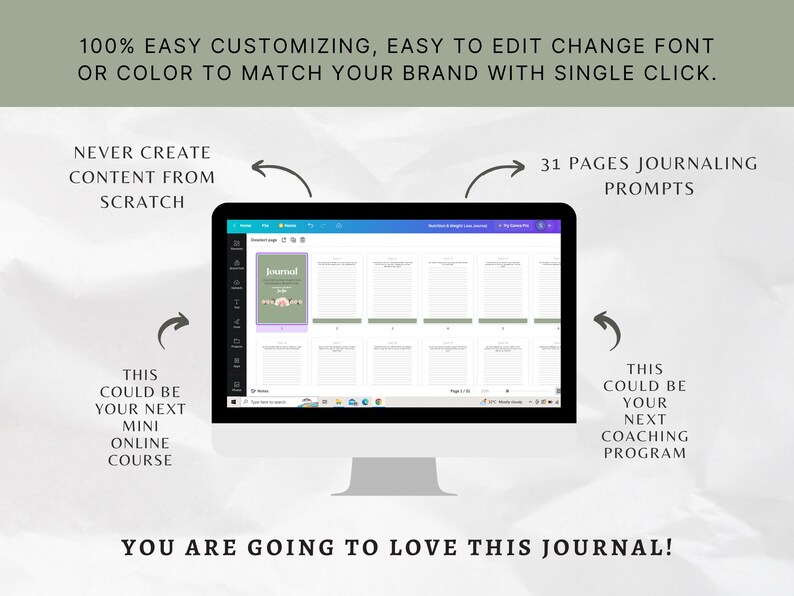 Coaching Journal Printable, Mindful Eating Journal, Journal for ...