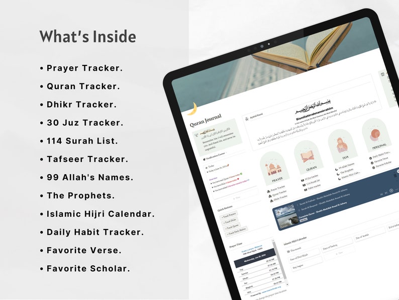 Quran Journal Notion Template, Muslim Journal Quran Tracker, Quran ...