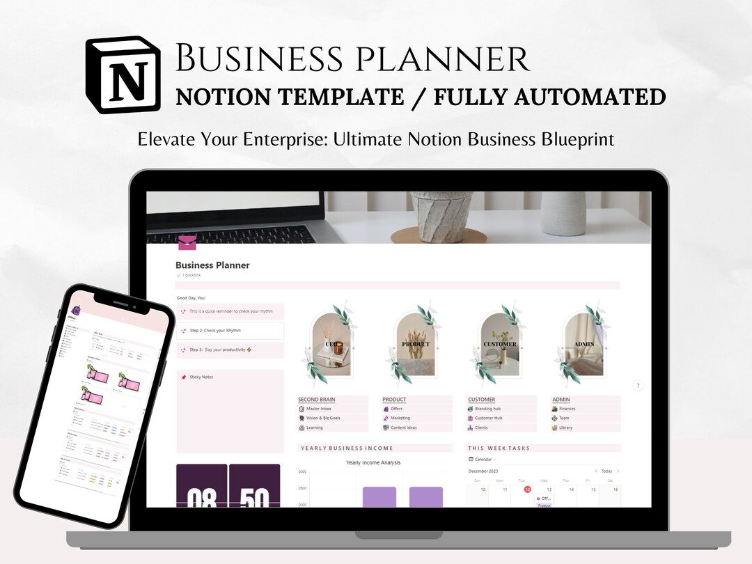 Notion Template Business Planner, Notion Digital Business Template for ...