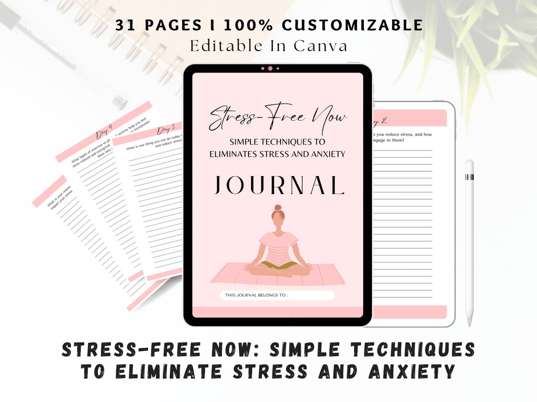 Journal Canva Template Coaching Journal Printable Anxiety - Etsy