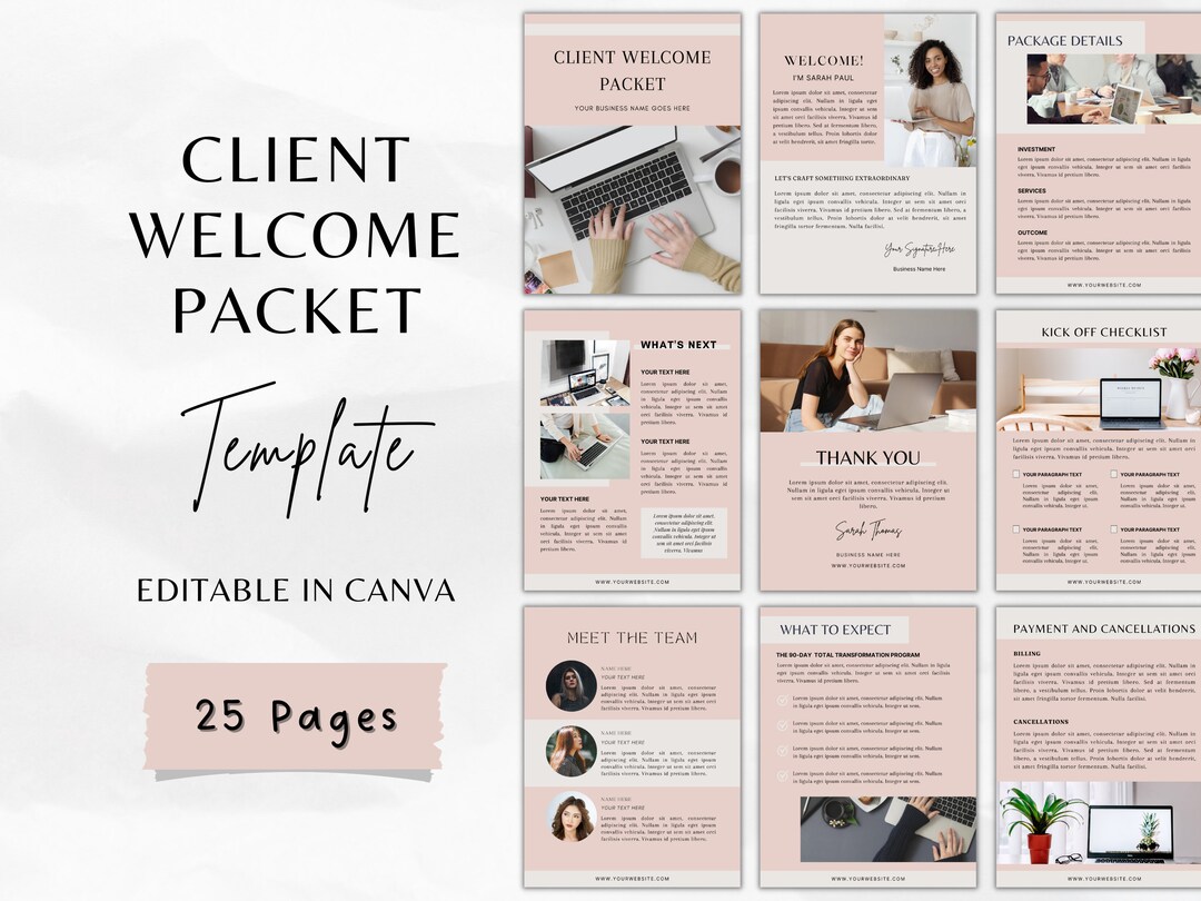 Client Welcome Packet Template, Client Welcome Kit, New Client Services ...