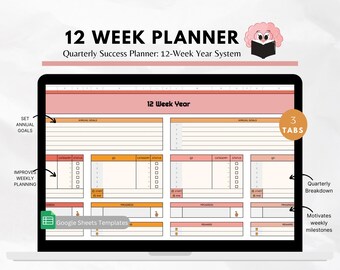 12 Week Year Planner Google Sheets Template, 12 Week Goal Planner ...