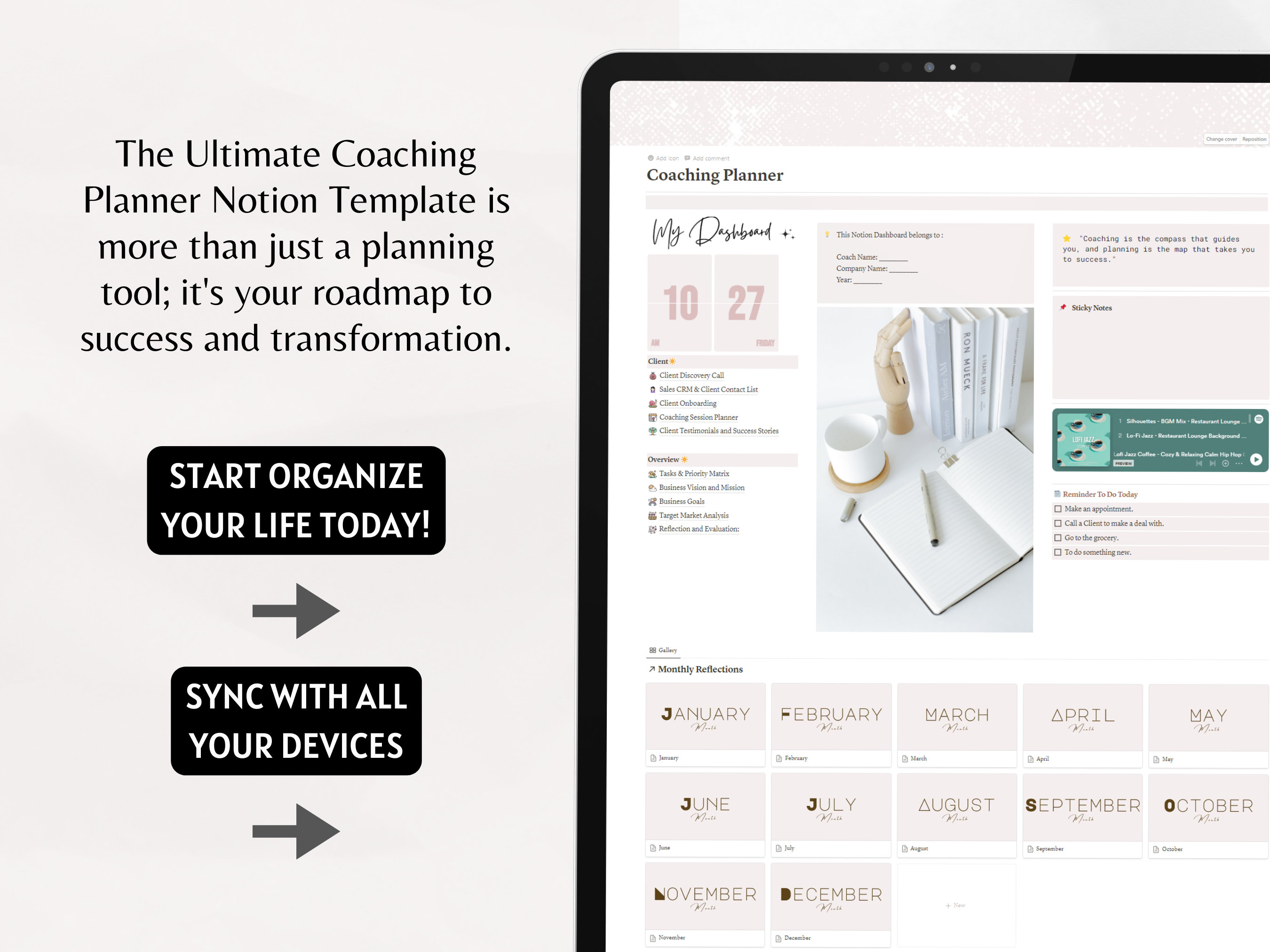 Notion Template Coaching Planner, Notion Planner for Coaches, Notion ...
