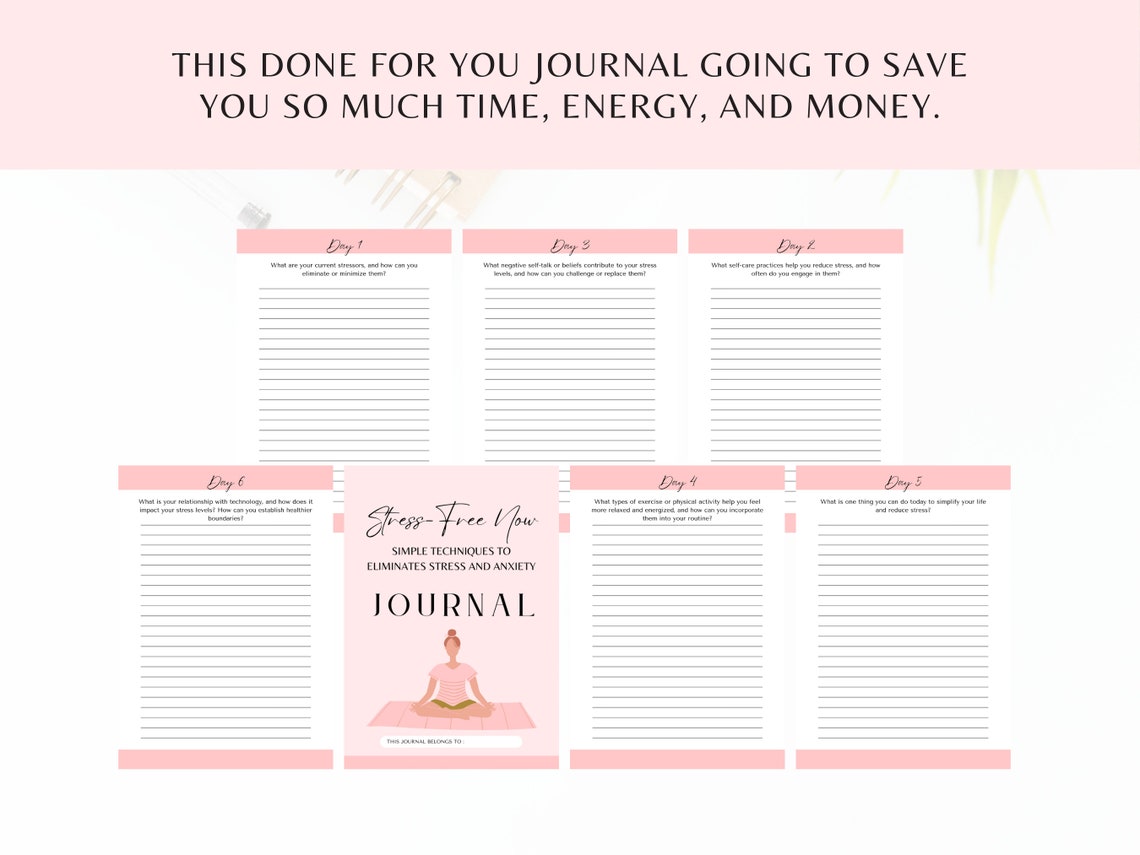 Journal Canva Template Coaching Journal Printable Anxiety - Etsy