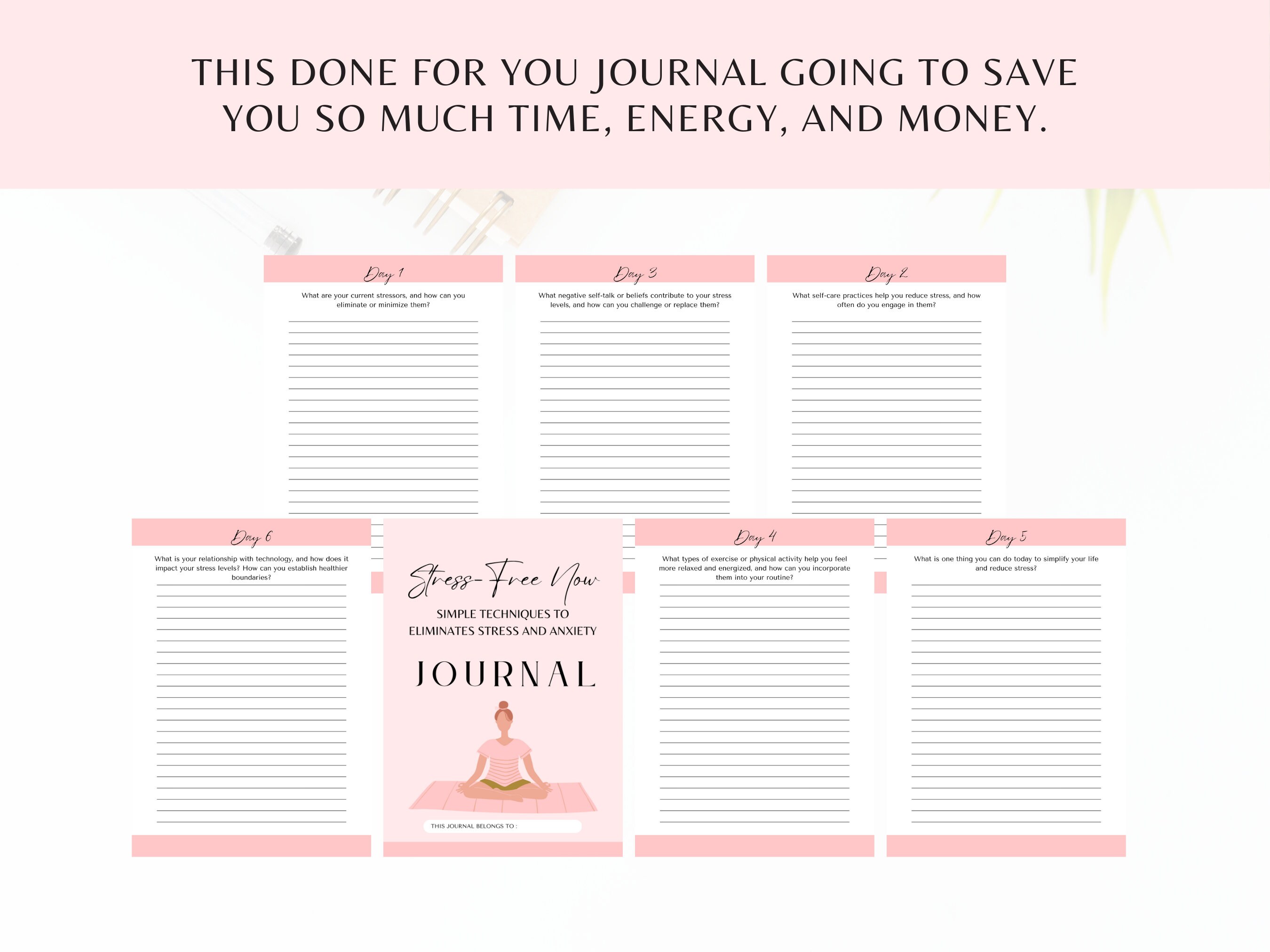 Journal Canva Template Coaching Journal Printable Anxiety - Etsy
