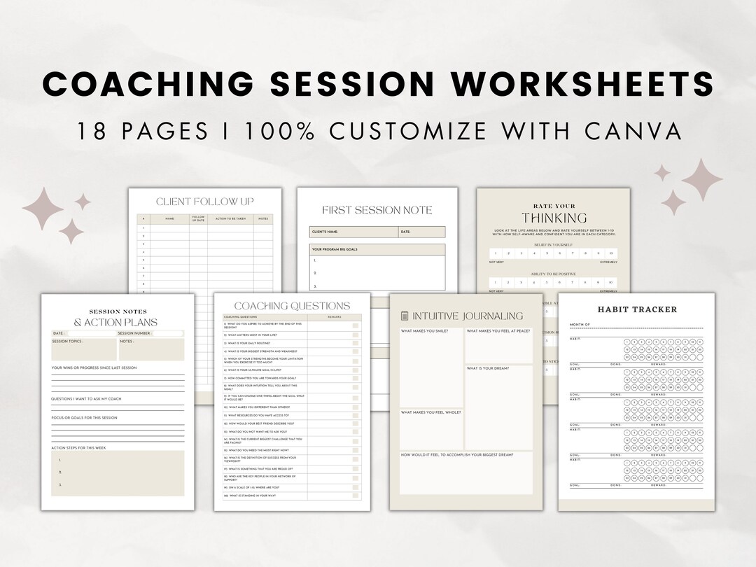 Coaching Worksheet Template, Coaching Tools, Coaching Ebook Templates ...