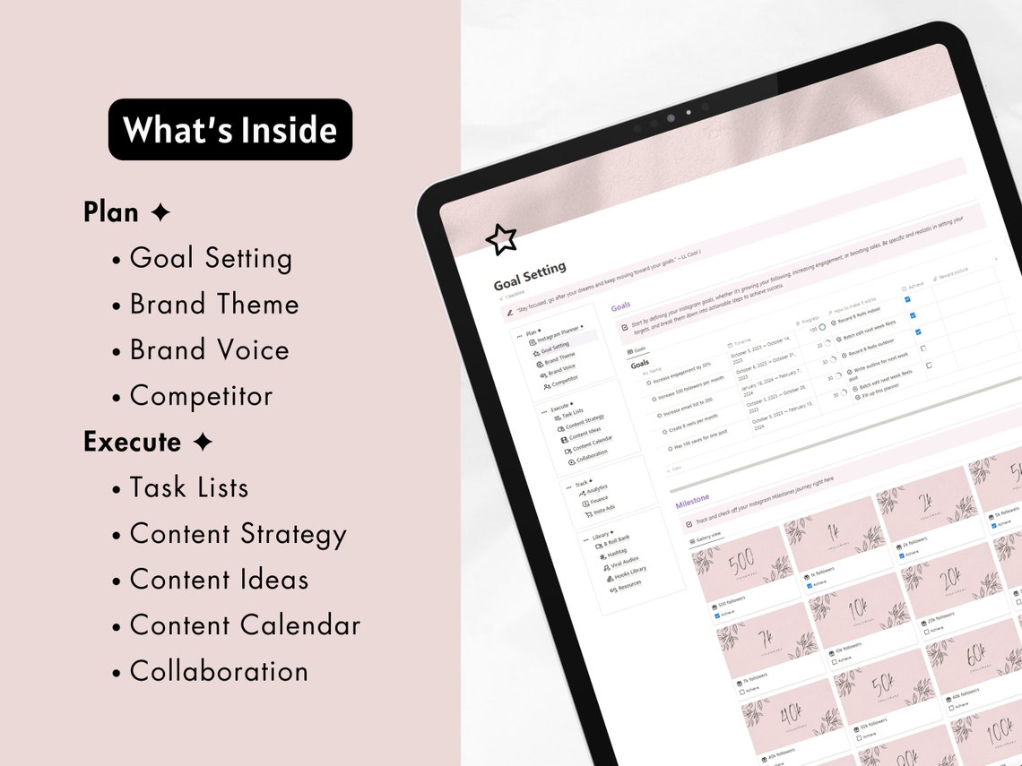 Notion Template Instagram Content Planner, Notion Planner, Instagram ...