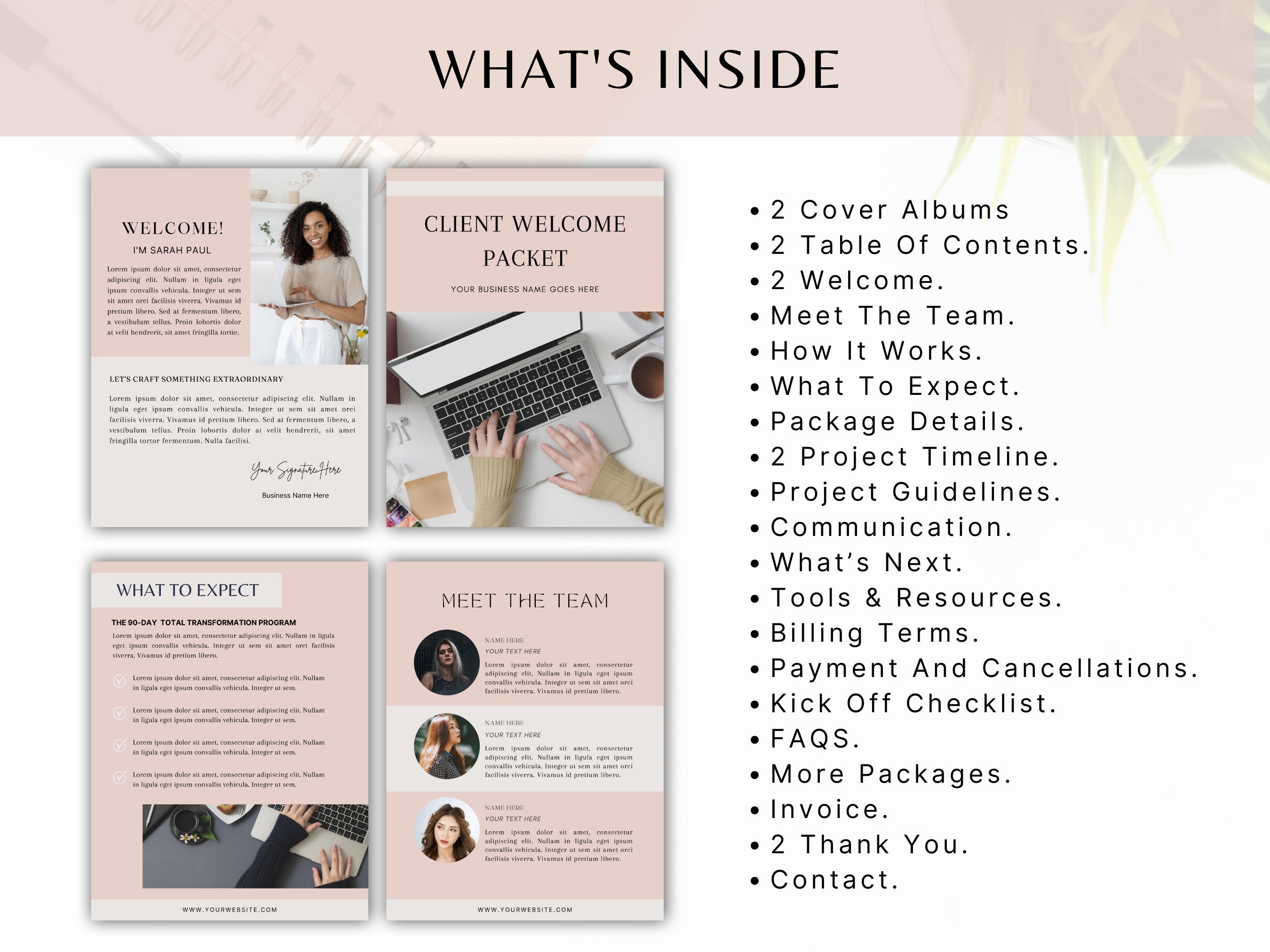 Client Welcome Packet Template, Client Welcome Kit, New Client Services ...