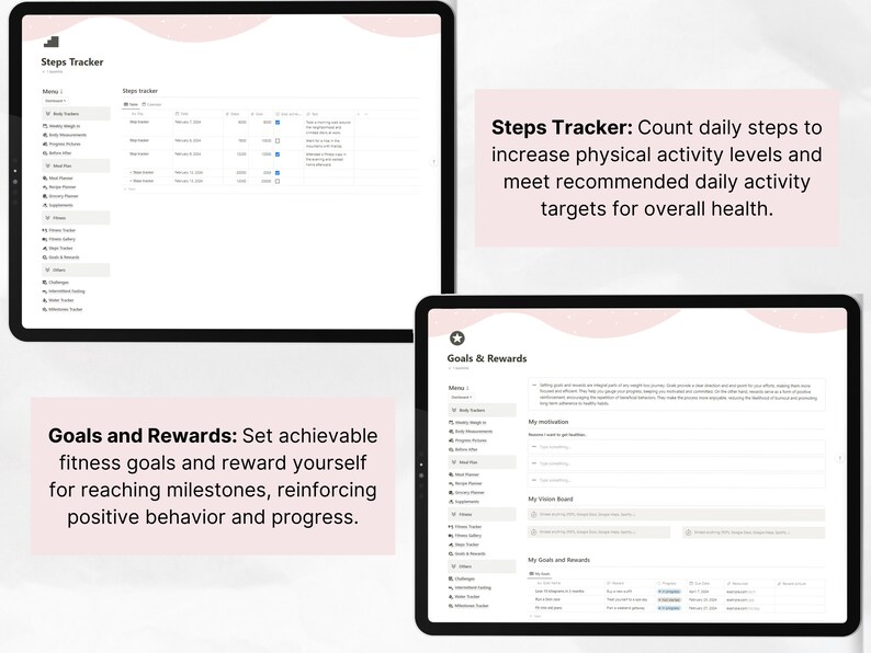 Weight Loss Tracker Notion Template, Weight Tracker, Calorie Tracker Meal Planner Journal ...