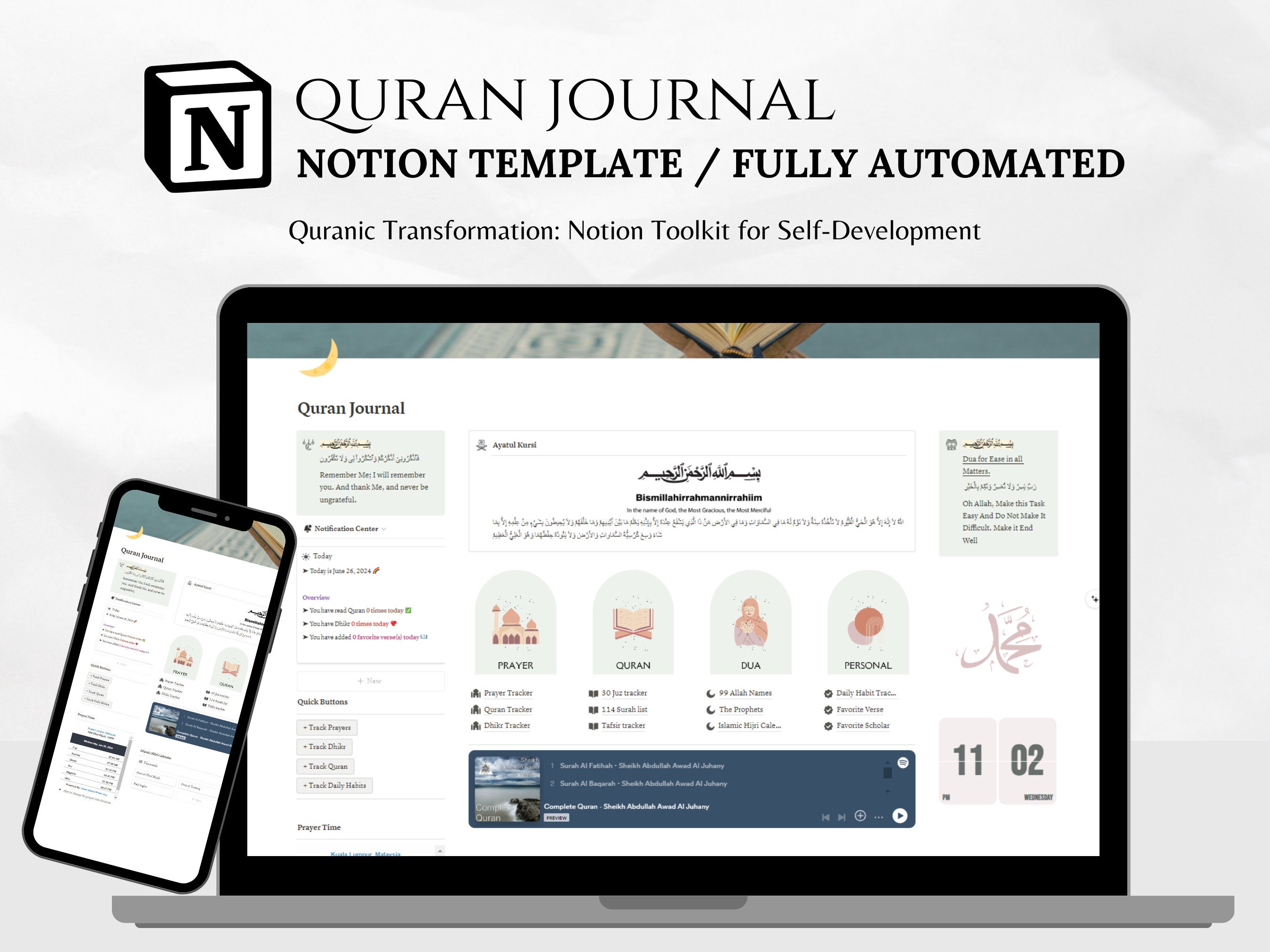 Quran Journal Notion Template, Muslim Journal Quran Tracker, Quran ...