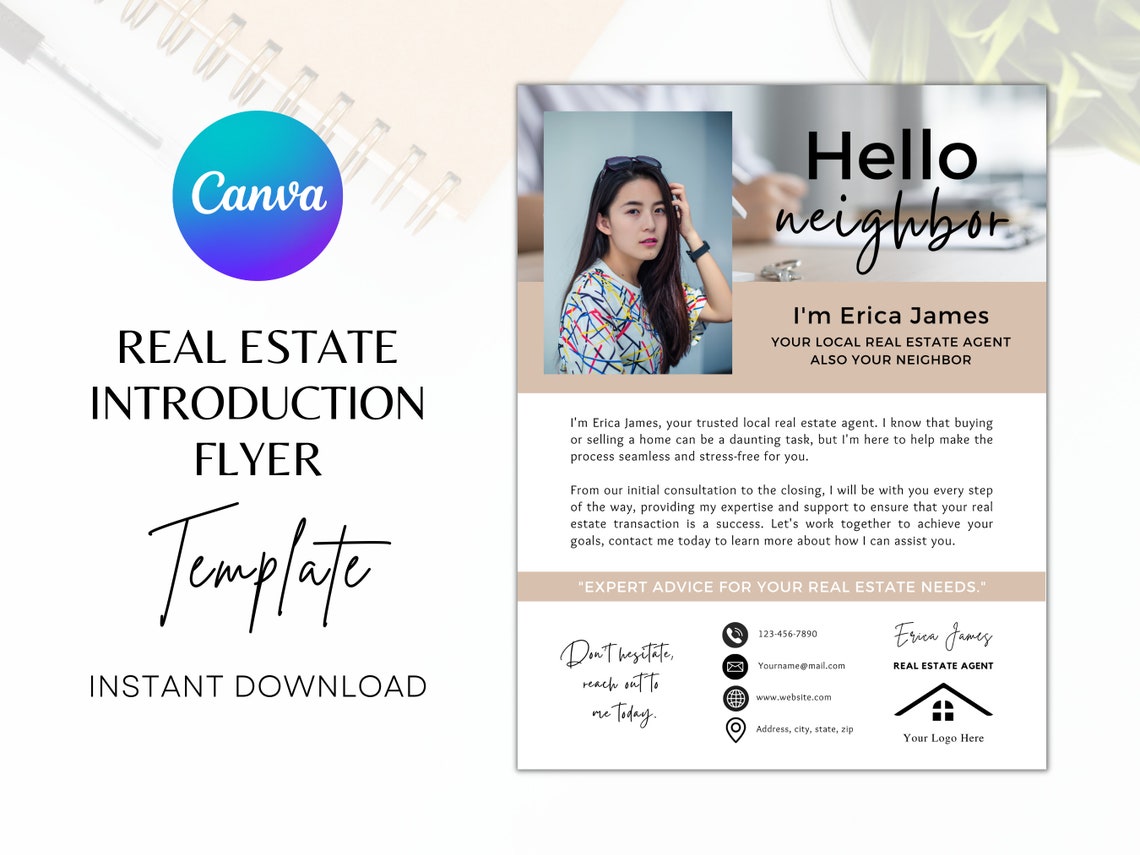 Real Estate Introduction Flyer, Realtor Hello Neighbor Letter, Realtor ...