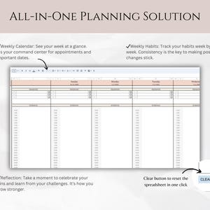 Daily Weekly Schedule Spreadsheet Planner Google Sheets Template Daily ...