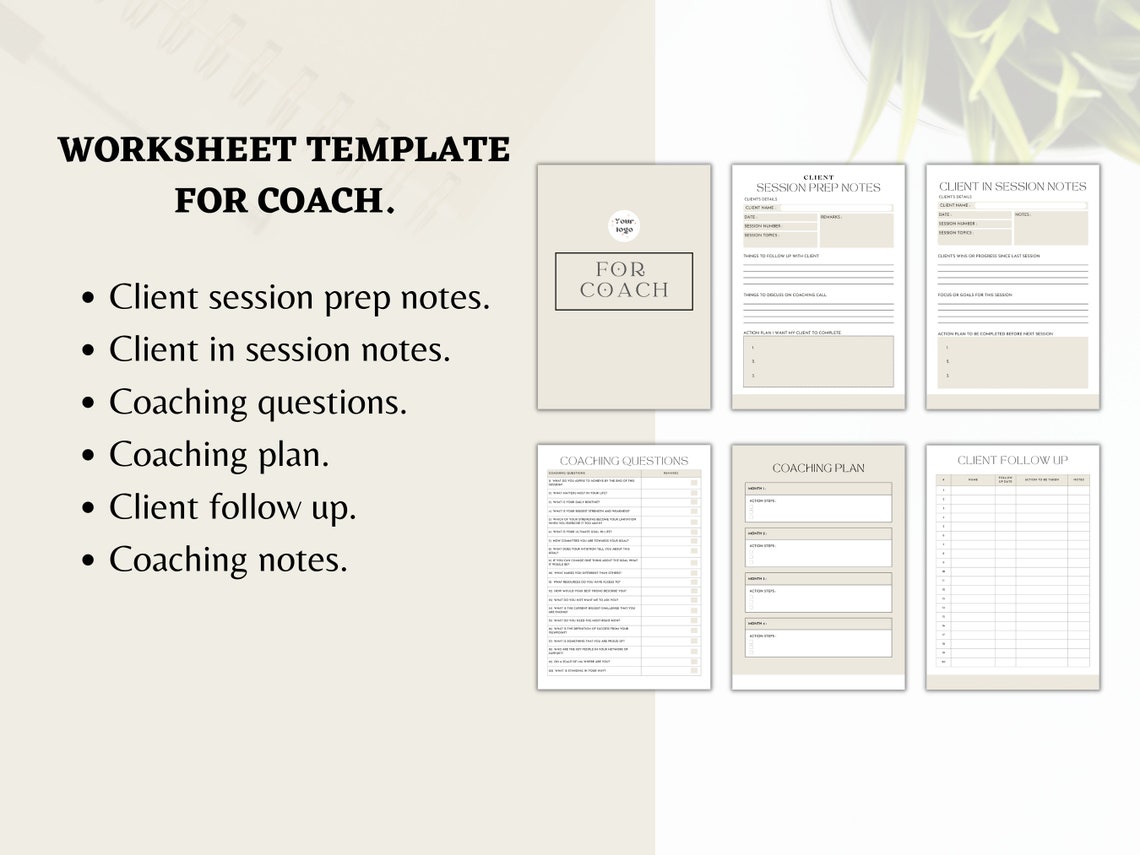 Coaching Worksheet Template, Coaching Tools, Coaching Ebook Templates ...