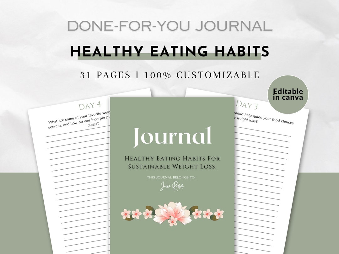 Coaching Journal Printable, Mindful Eating Journal, Journal for ...