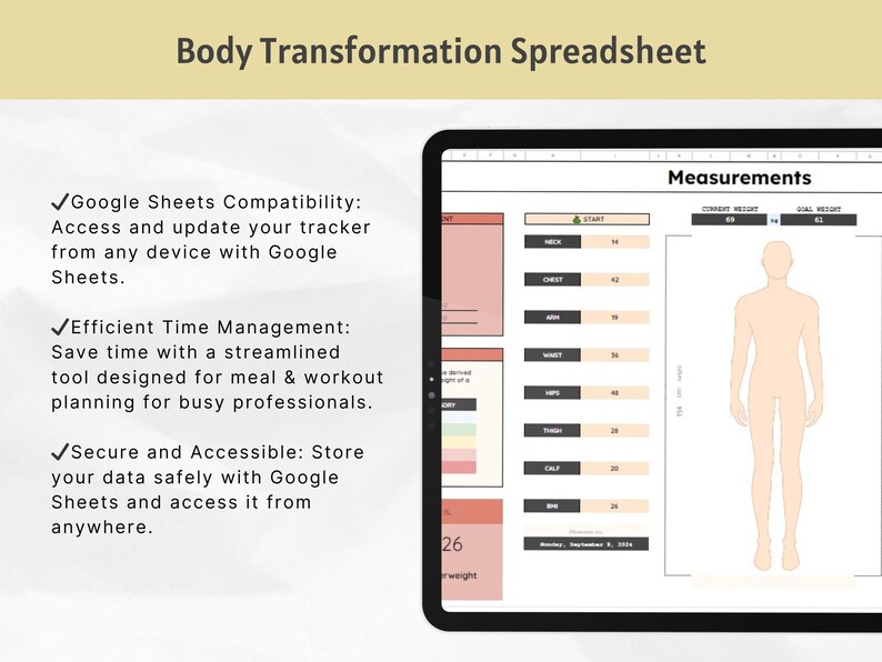 Weight Loss Tracker Spreadsheet for Google Sheets, Weight Loss Planner ...