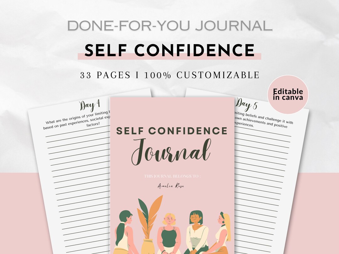 Journal Canva Template, Self Confidence Journal, Journal Prompts ...
