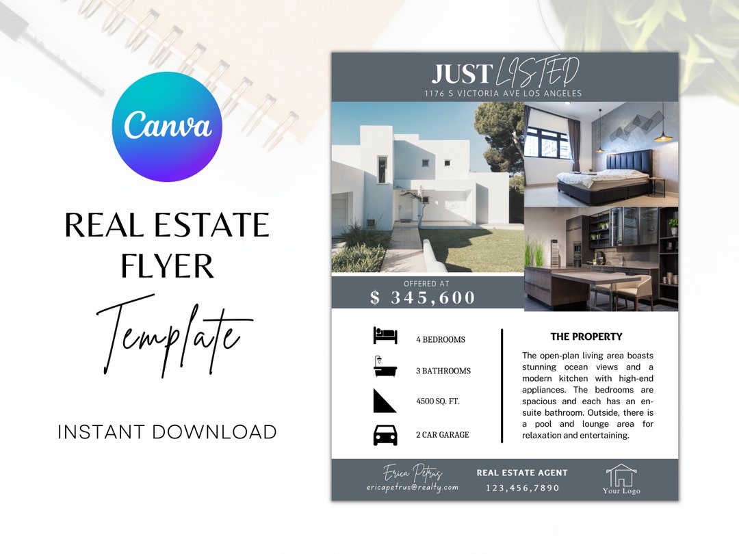 Just Listed, Real Estate Flyer Template, Real Estate Open House, Flyer ...