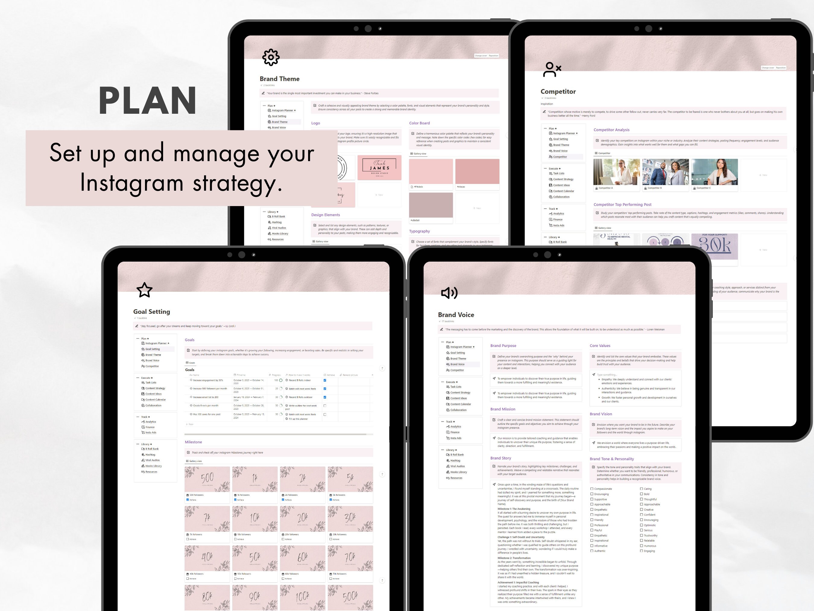 Notion Template Instagram Content Planner, Notion Planner, Instagram ...