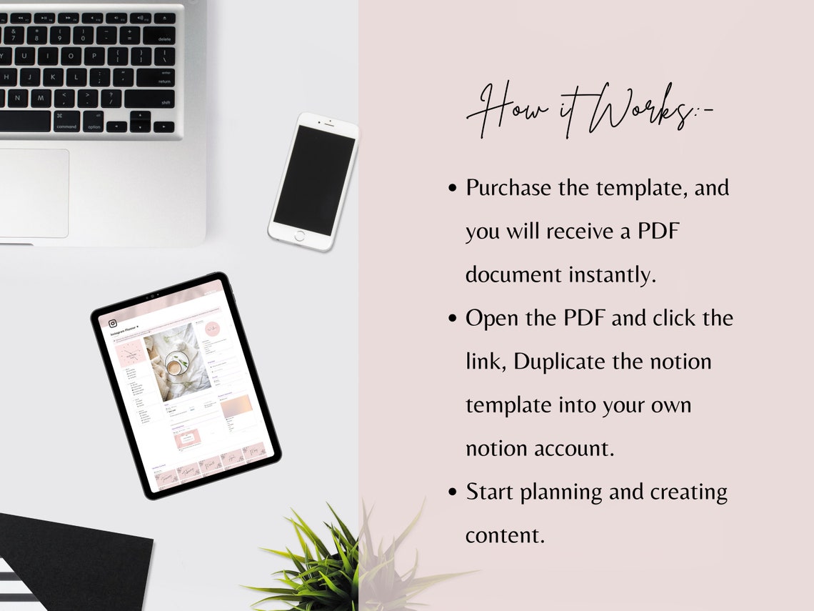 Notion Template Instagram Content Planner, Notion Planner, Instagram ...