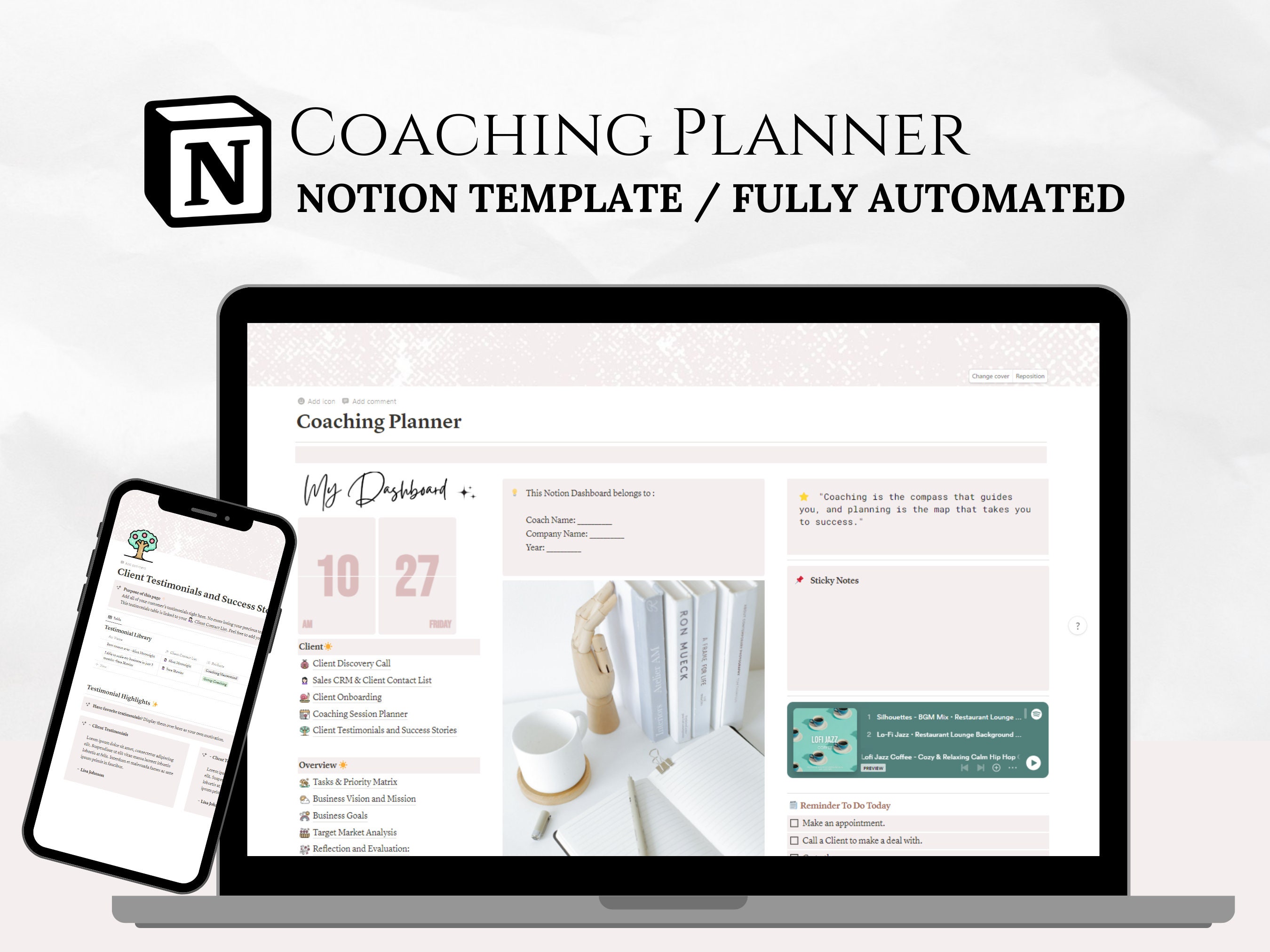 Notion Template Coaching Planner, Notion Planner for Coaches, Notion Coaching Organizer, All-in ...