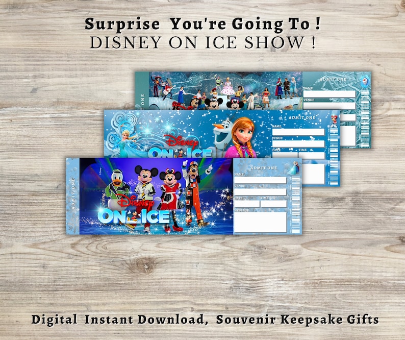 Printable DISNEY ON-ICE Show Surprise Trip Reveal Tickets. - Etsy Printable DISNEY ON-ICE Show Surprise Trip Reveal Tickets. - Etsy