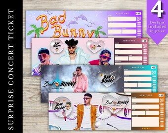 Bad Bunny Ticket Stub - Etsy