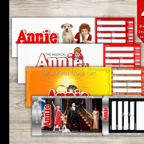 Annie Printable Ticket - Etsy UK