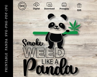 Weed Panda Svg - Etsy